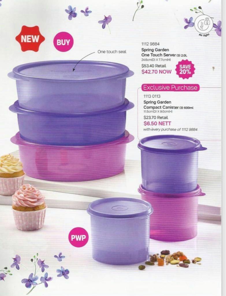 Tupperware spring garden one touch server, Furniture & Home Living ...