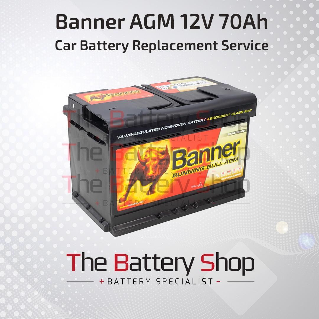 Banner Car Battery AGM 12V 70Ah - Car Battery Replacement, Car ...