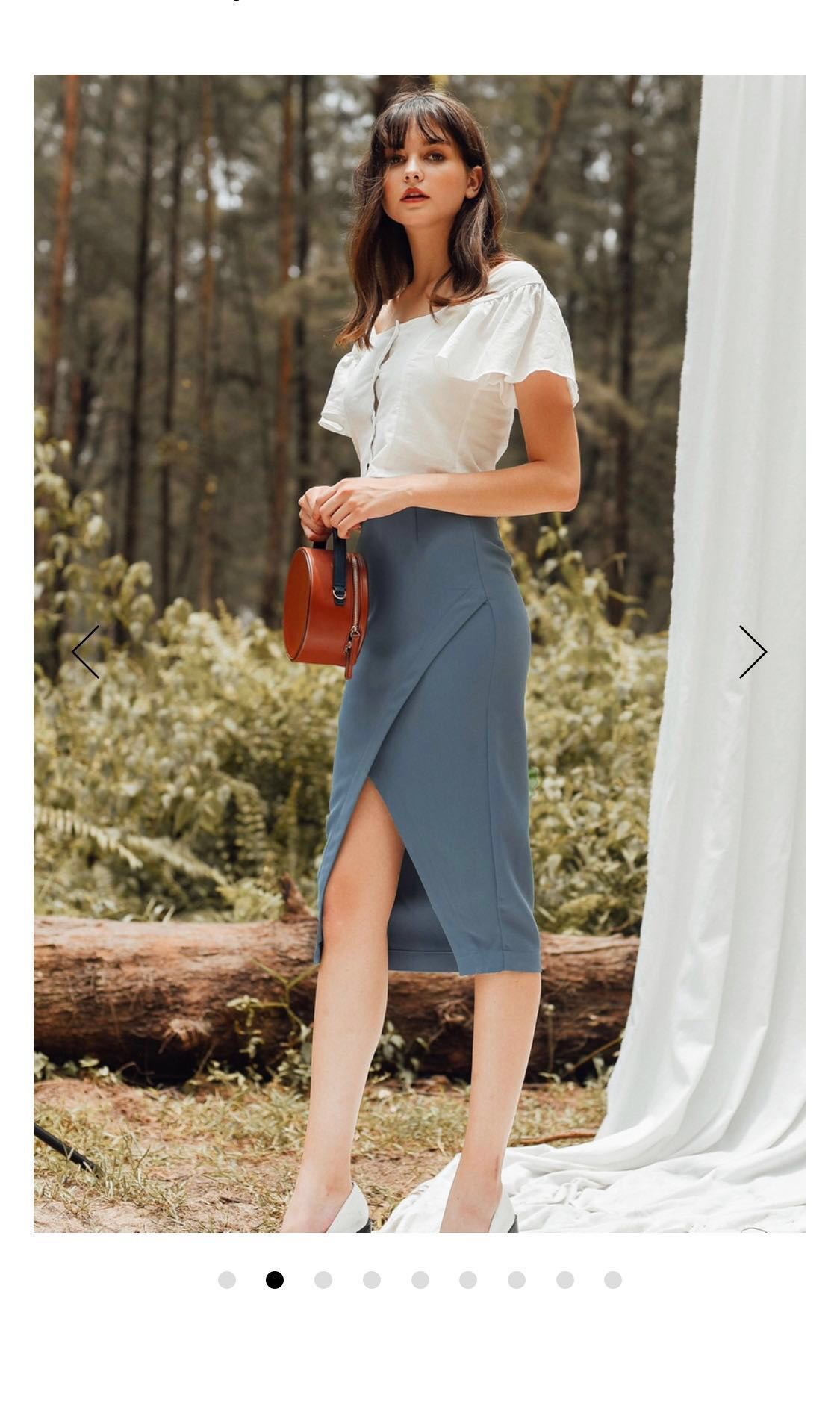 Cheyenne Skirt in Ash Blue, Women's Fashion, Bottoms, Skirts on Carousell