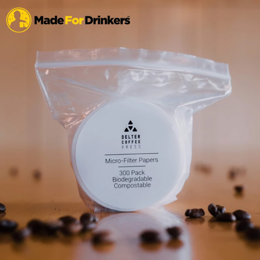 Delter Coffee Press Filter Paper Pack (300 pieces) Biodegradable ...