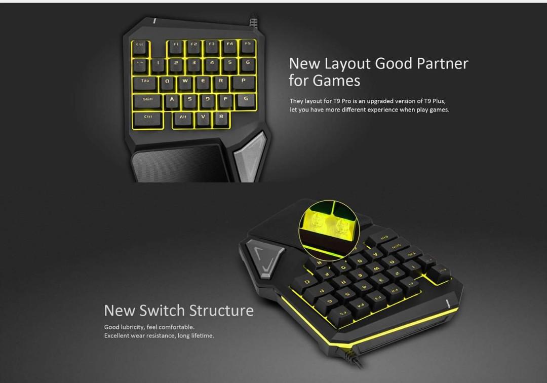 DELUX T9 Pro Single-Handed Gaming Keyboard, Computers & Tech, Parts ...