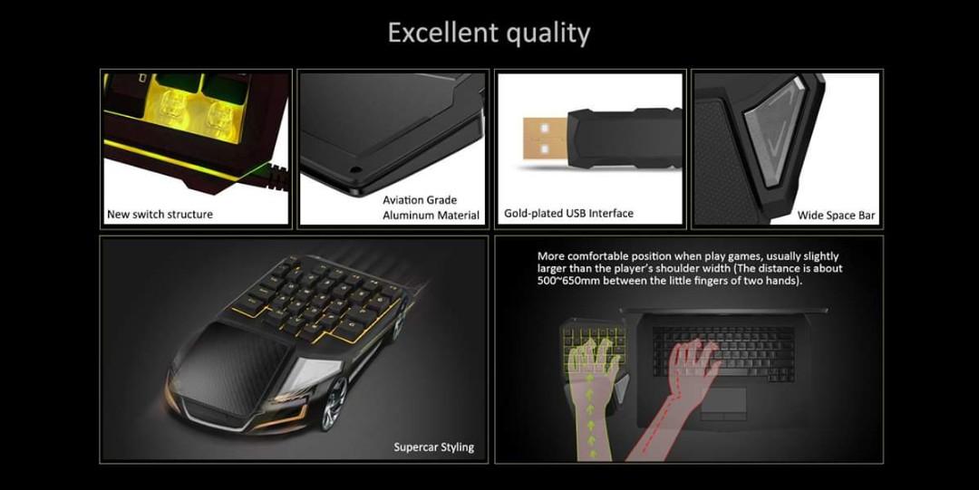 DELUX T9 Pro Single-Handed Gaming Keyboard, Computers & Tech, Parts ...