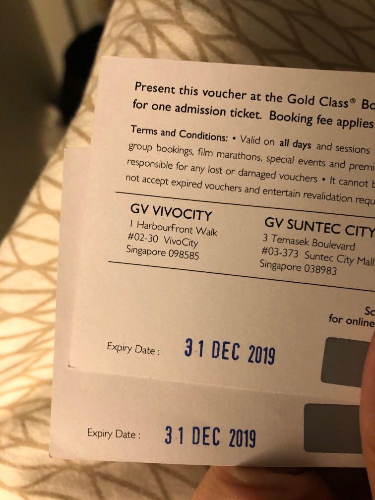 Gold Class ticket All Days 2X, Tickets & Vouchers, Vouchers on Carousell