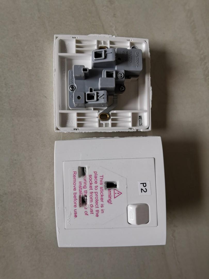 Hager Wall Power Socket, TV & Home Appliances, Electrical, Adaptors ...