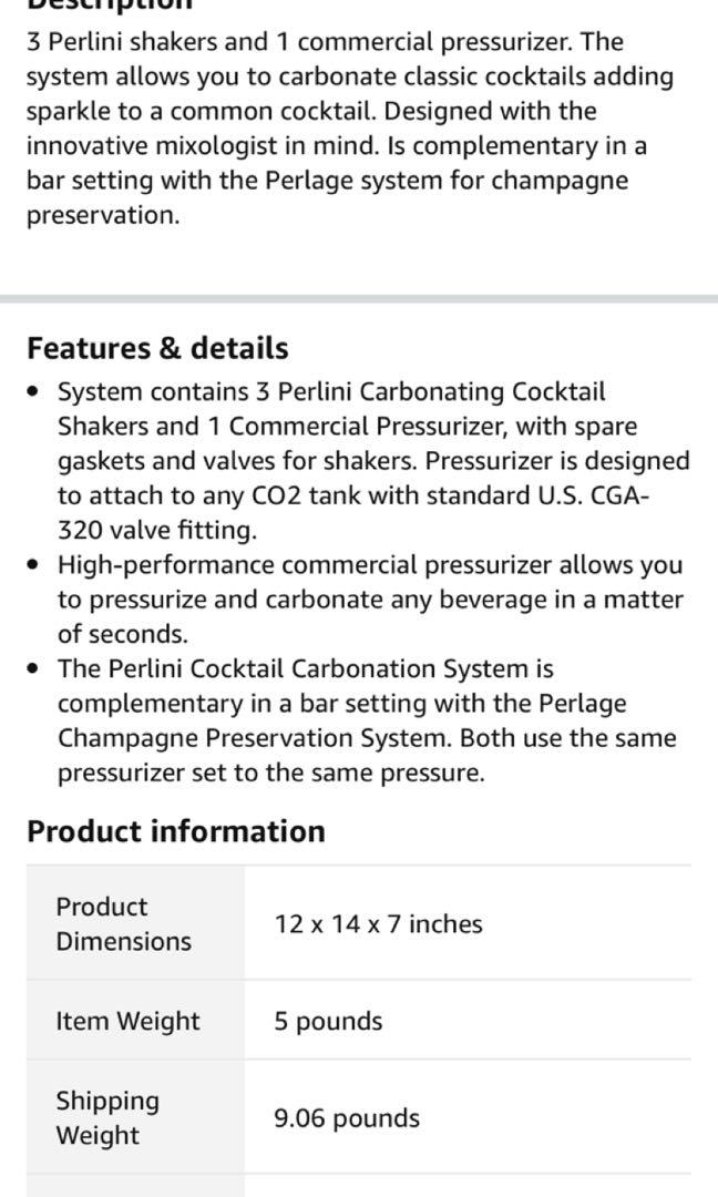 Perlini 300200 Cocktail Carbonating System Kit, Everything Else on ...