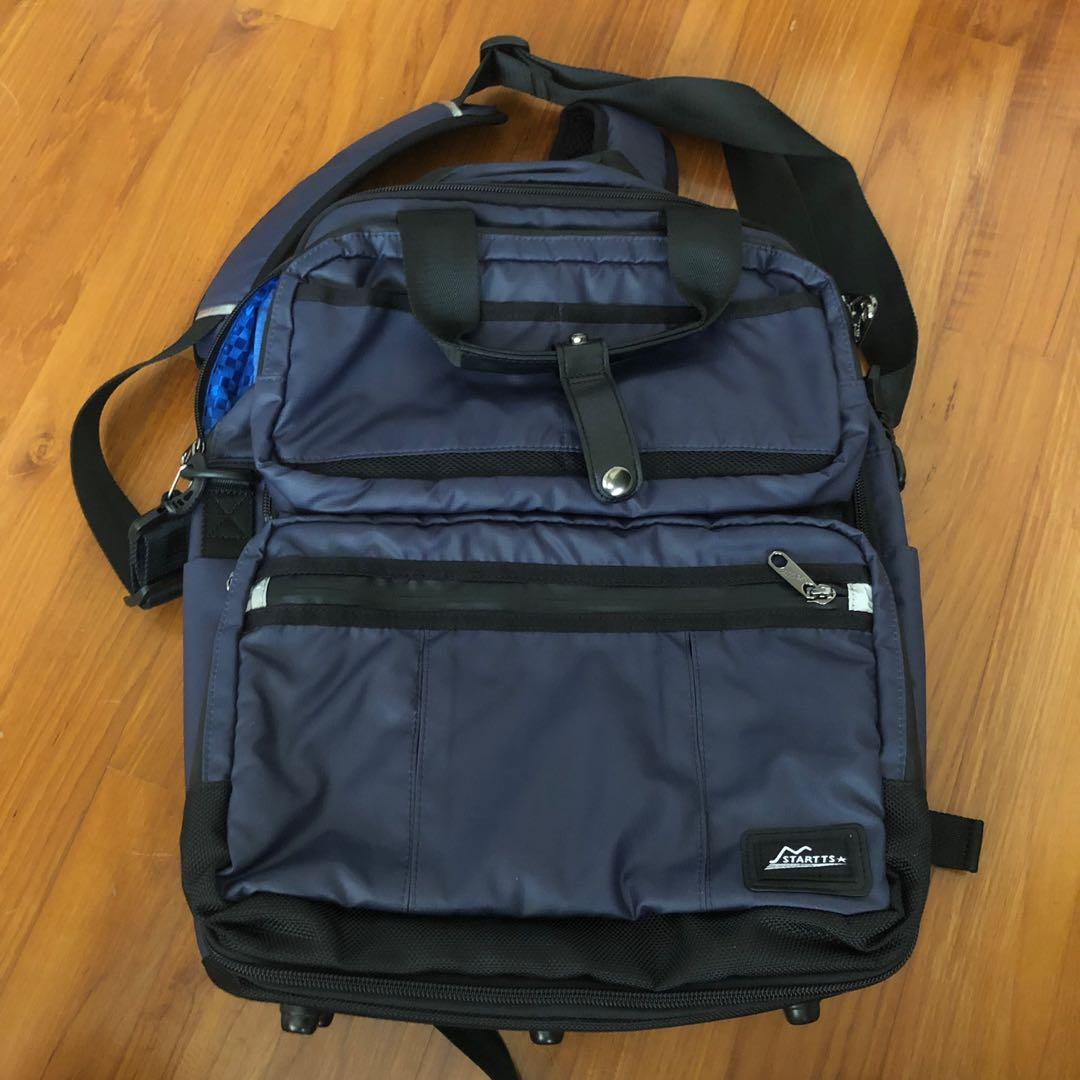 Startts Navy 3 in 1 briefcase backpack slingbag waterproof, Men's ...
