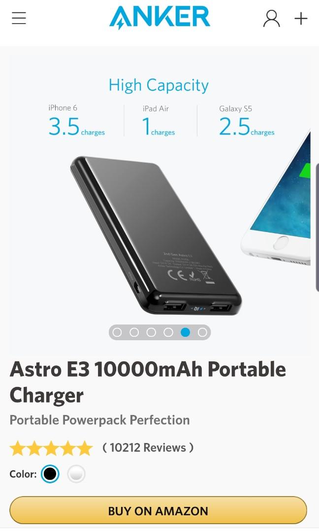 Anker Astro E3 External Battery, Computers & Tech, Parts & Accessories ...