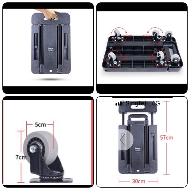 Free delivery -Takes 200Kg 6-Wheels PREMIUM Trolley, Hobbies & Toys ...