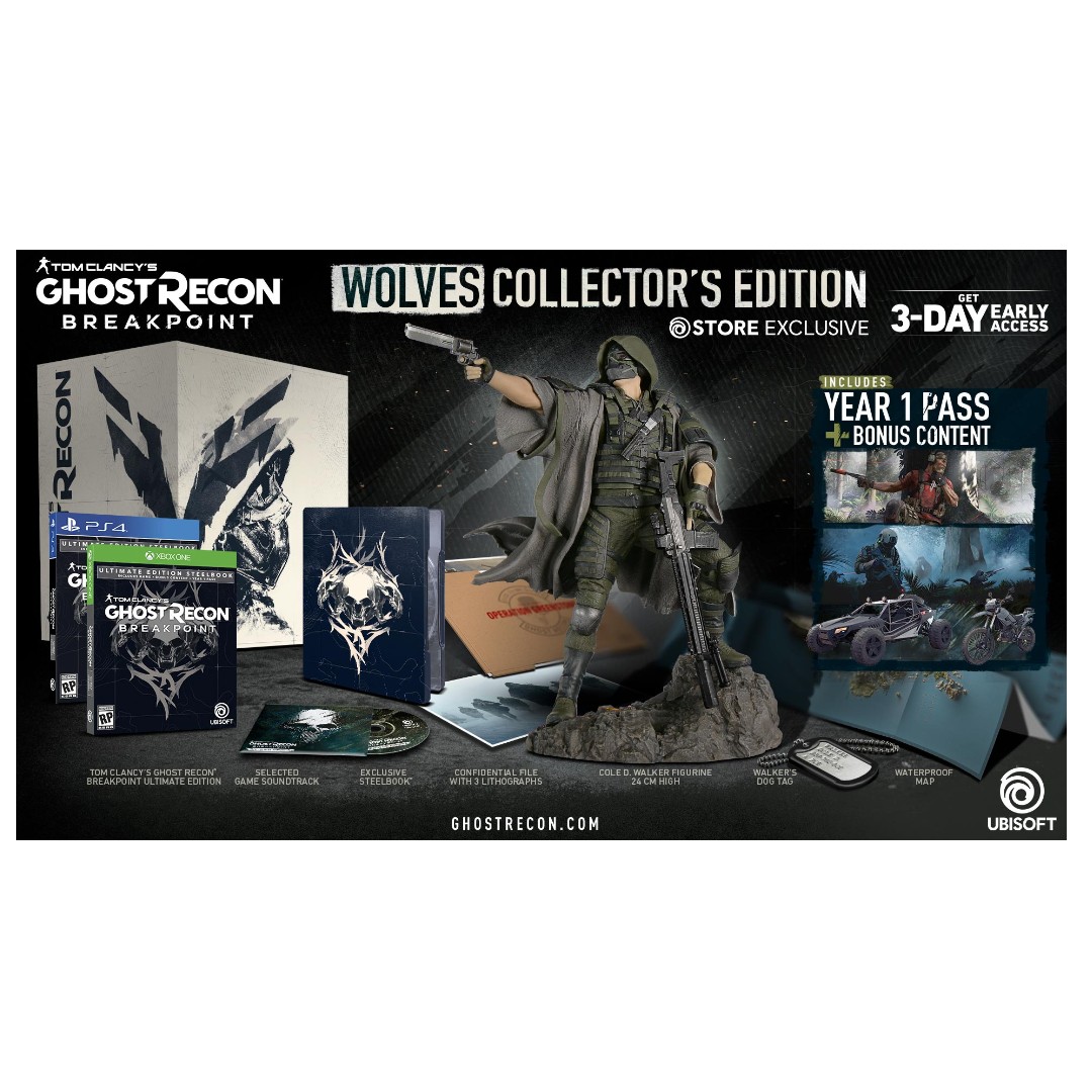 (Brand New) PS4 Tom Clancy's Ghost Recon Breakpoint Wolves Collector's Edition, Video Gaming ...