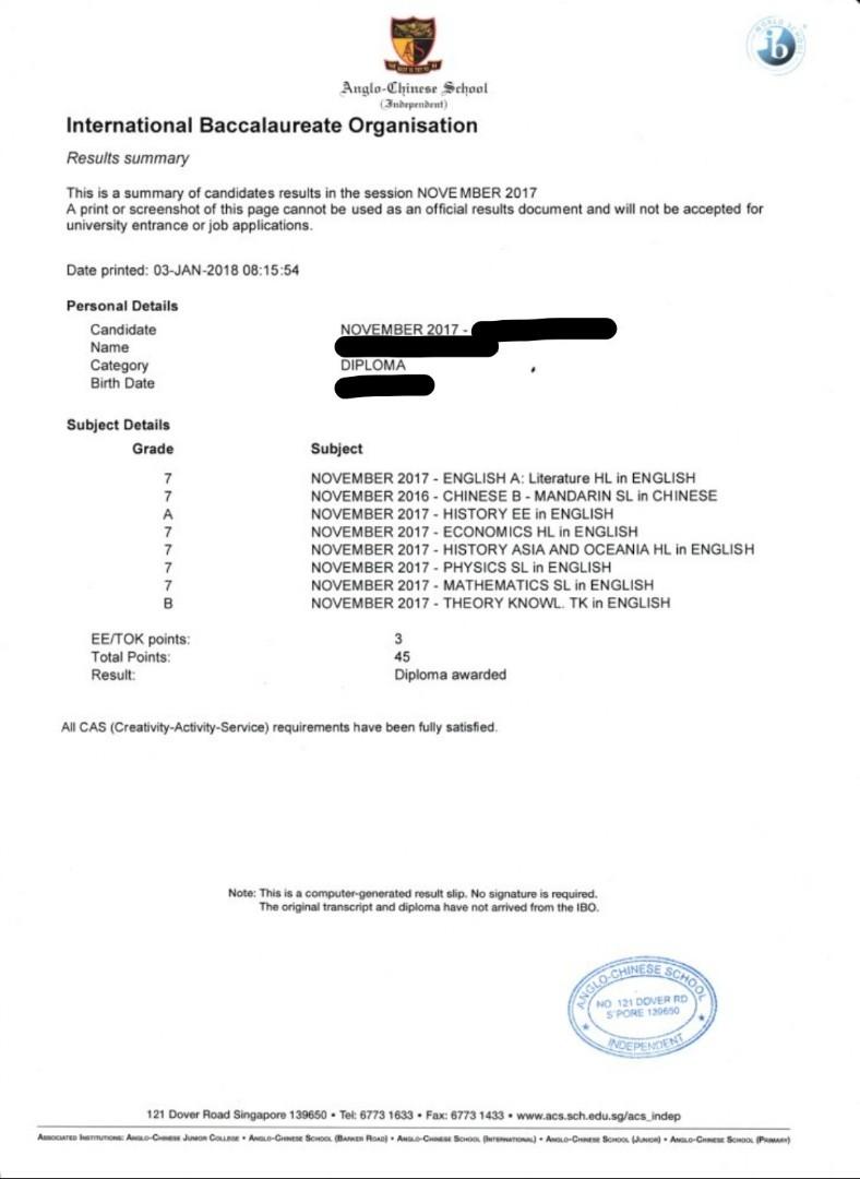 IB Diploma & IP (ACS I) Tuition and Oxford/Cambridge Application ...