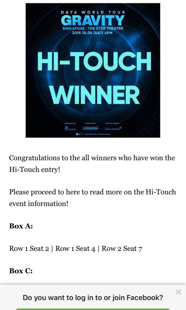 LF- Day6 in SG Hi-Touch Pass, Hobbies & Toys, Memorabilia ...