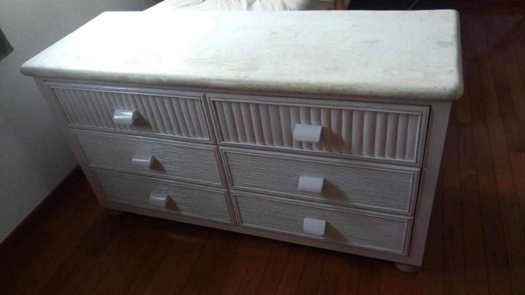 Made in Philippines chest of drawers with marble top, Furniture & Home ...