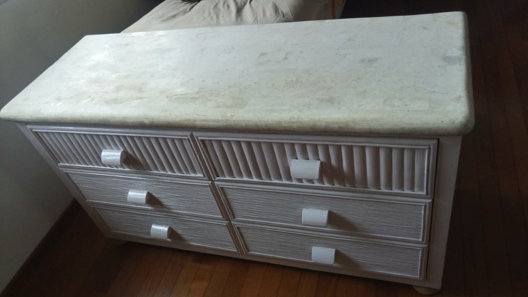 Made in Philippines chest of drawers with marble top, Furniture & Home ...