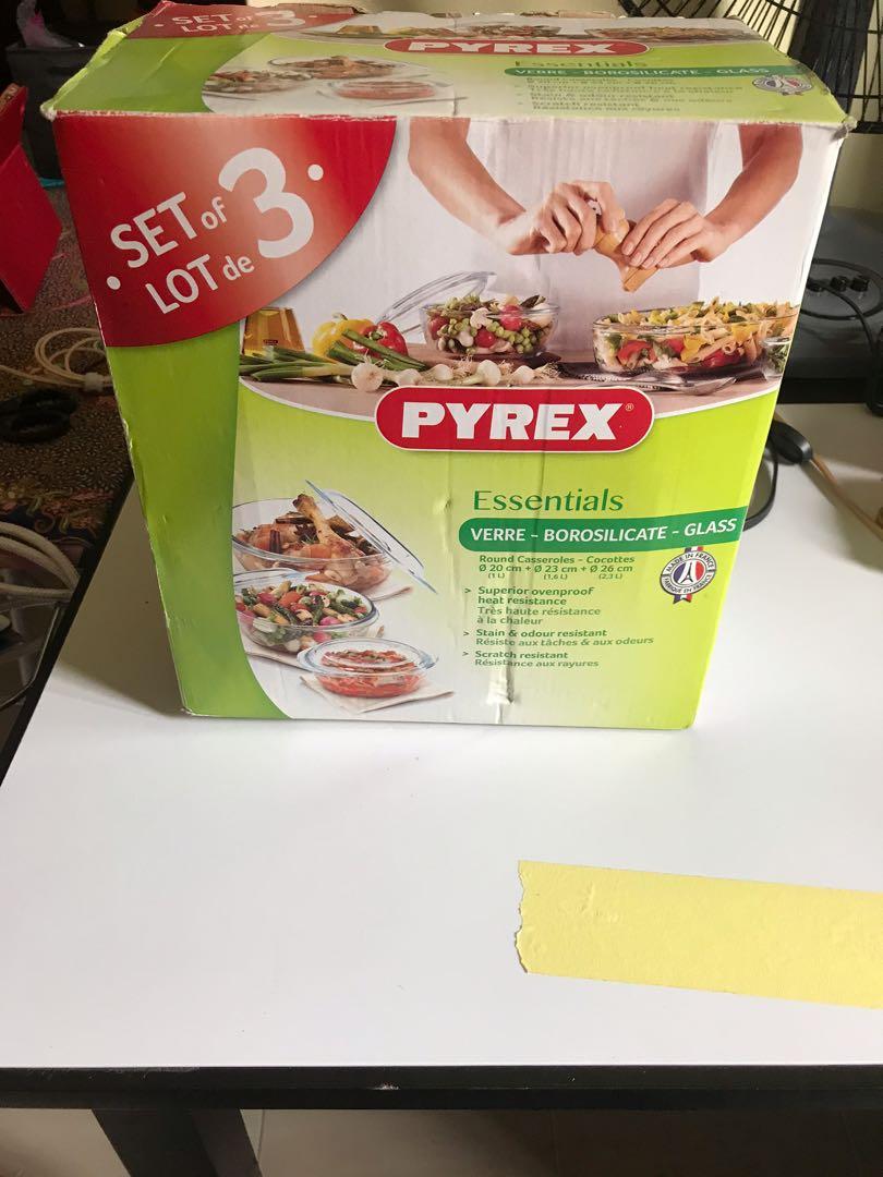 Pyrex Set of 3, Furniture & Home Living, Kitchenware & Tableware ...