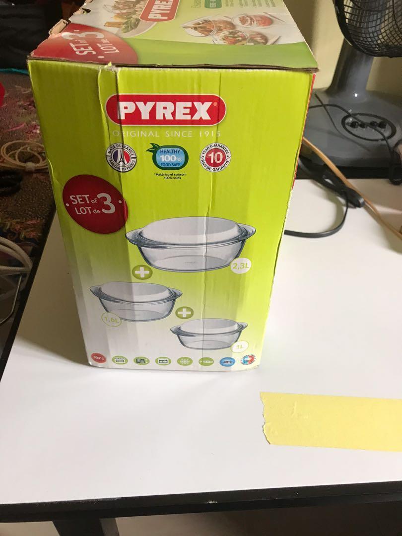 Pyrex Set of 3, Furniture & Home Living, Kitchenware & Tableware ...