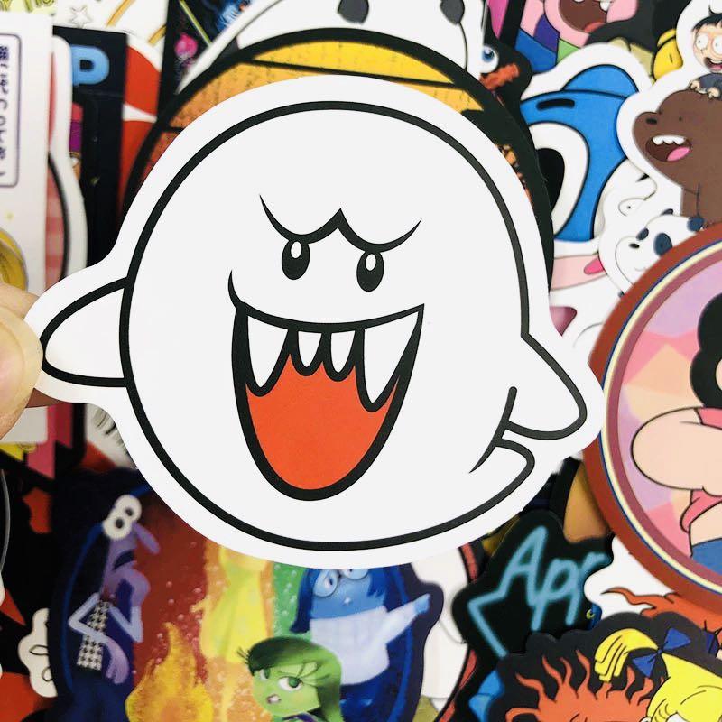 (Stickers) 50pc 90s Kids Nostalgic CartoonNetwork Disney Nintendo Mario ...