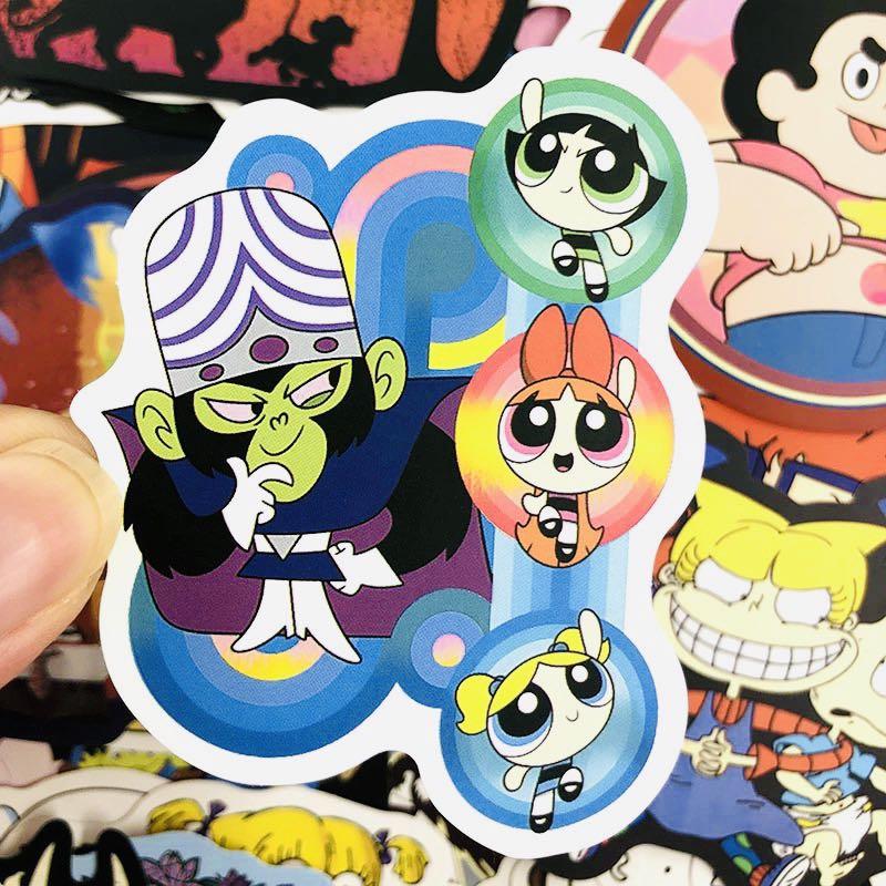 (Stickers) 50pc 90s Kids Nostalgic CartoonNetwork Disney Nintendo Mario ...