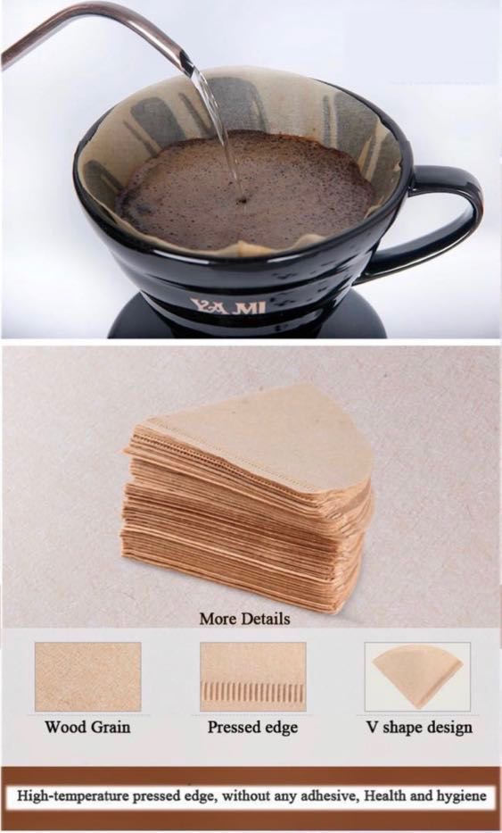 UNBLEACHED V60 COFFEE PAPER FILTERS, Food & Drinks, Beverages on Carousell