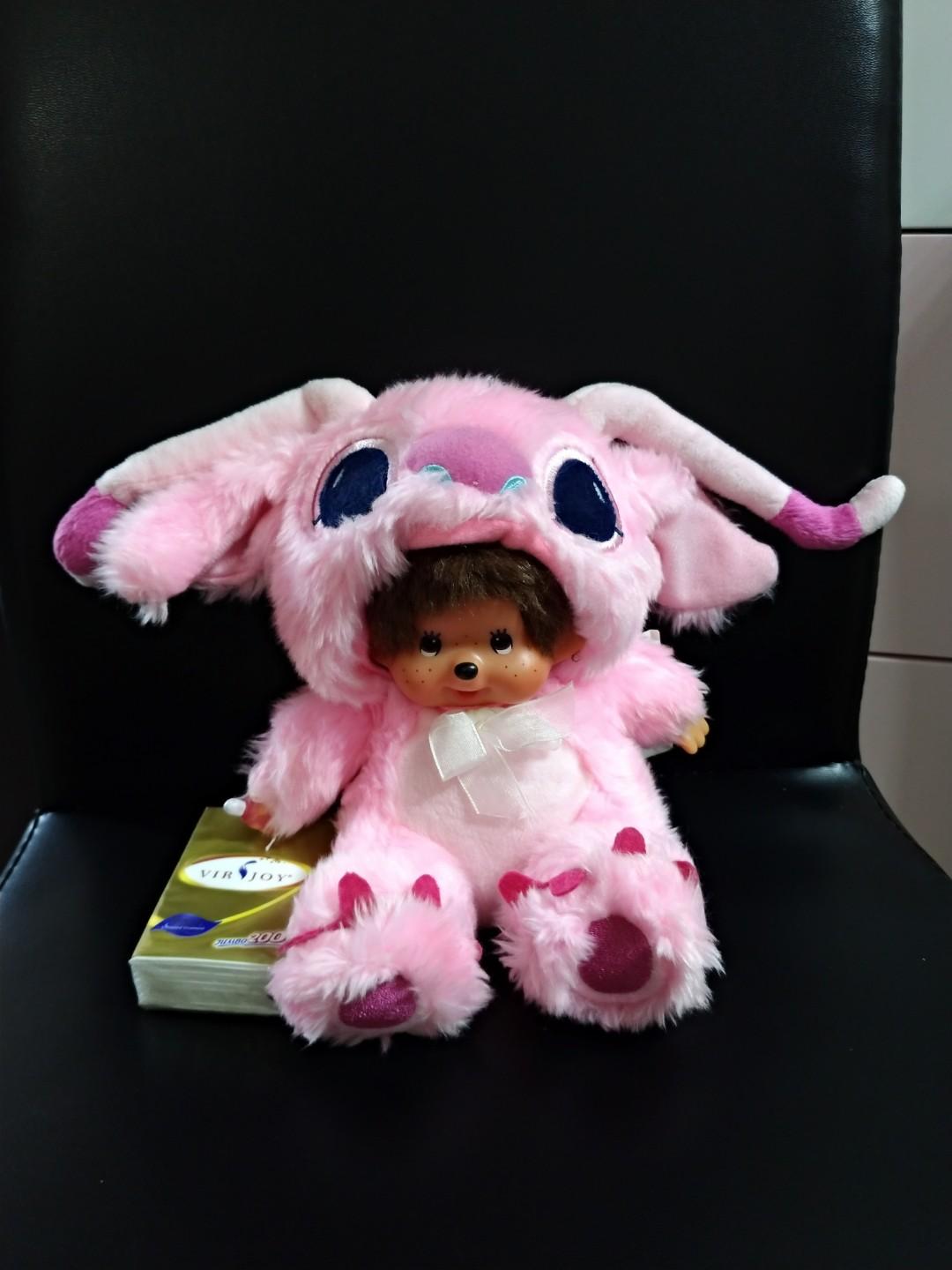💗 天使 💗 史迪仔 女友 Stitch Monchichi 公仔 Monmonichi Mengqiqi MonChhichi, 玩具 ...