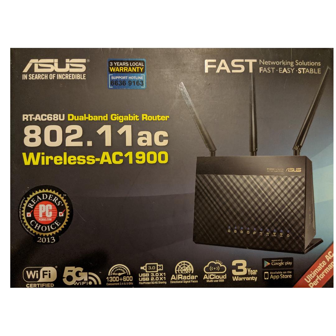Asus RT-AC68u Router, Computers & Tech, Parts & Accessories, Networking ...
