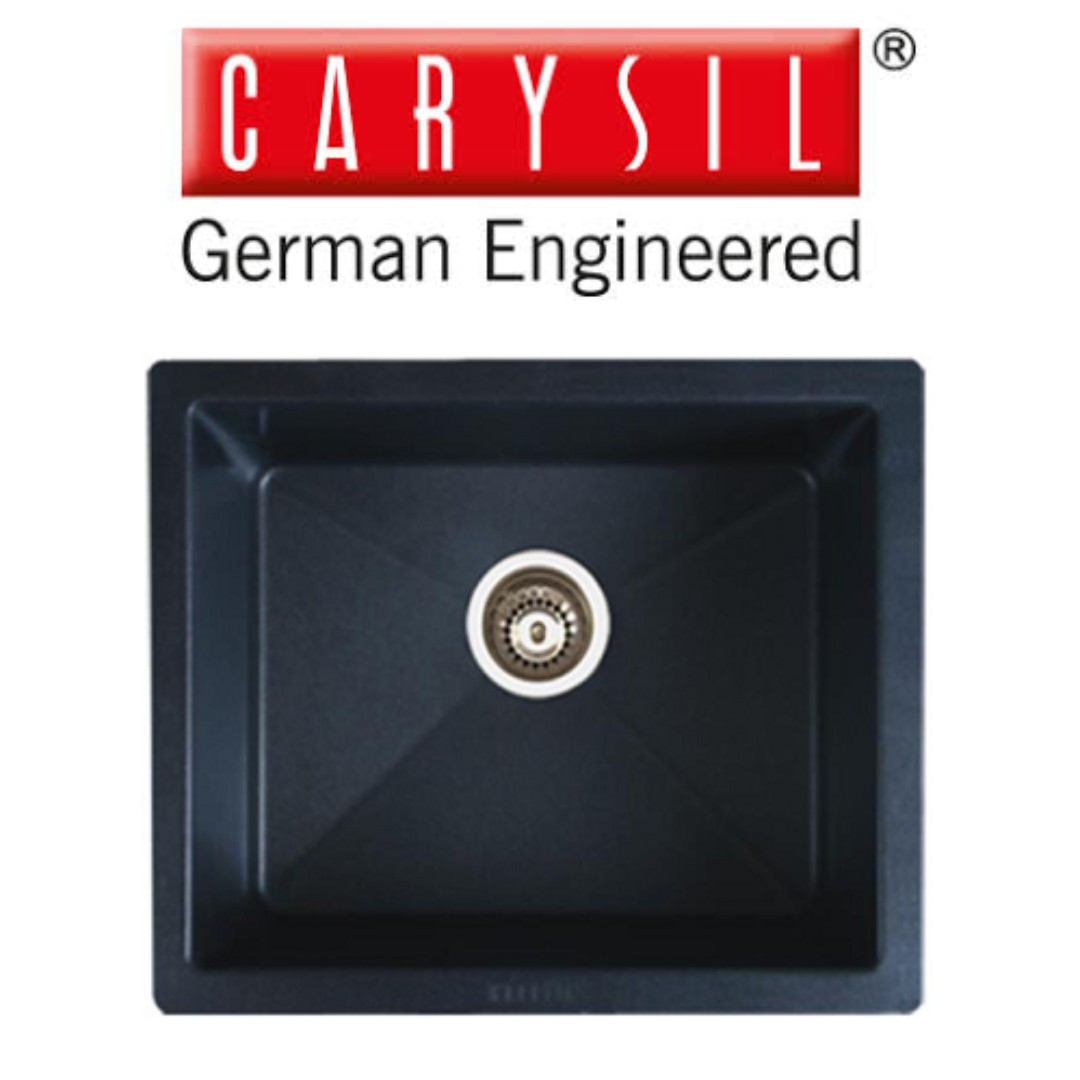 CARYSIL SALSA METALLIC BLACK SINGLE BOWL GRANITE SINK, Furniture & Home ...