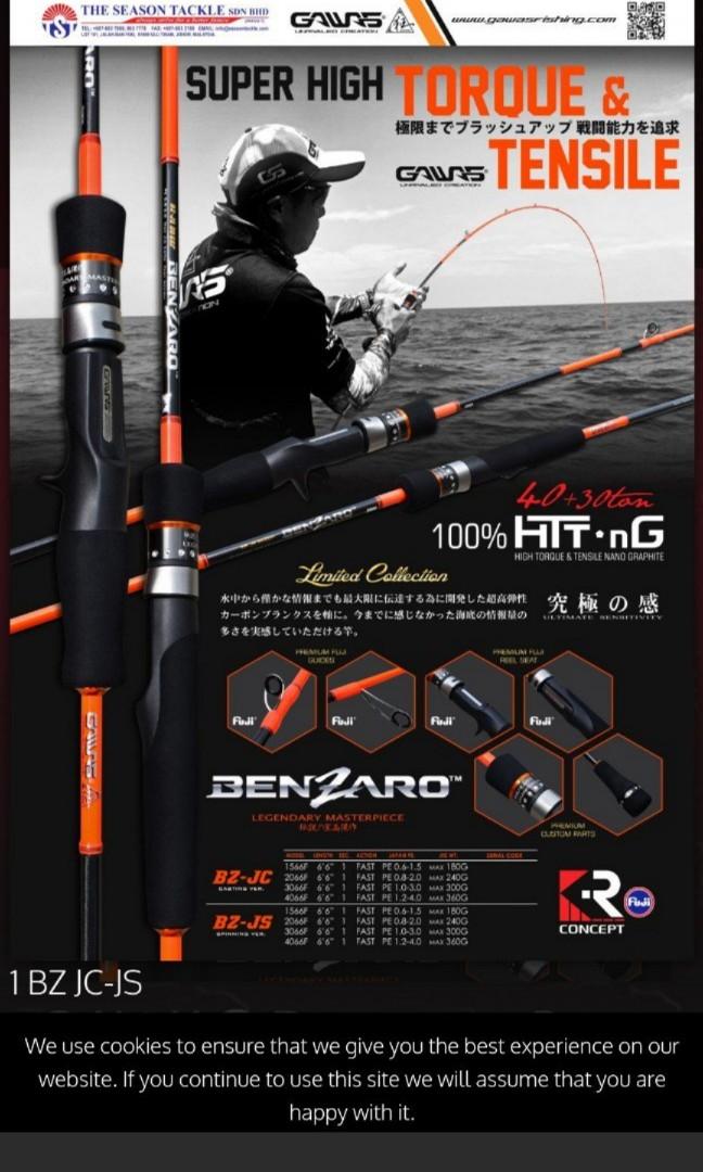 Gawas benzaro jigging rod, Sports Equipment, Fishing on Carousell