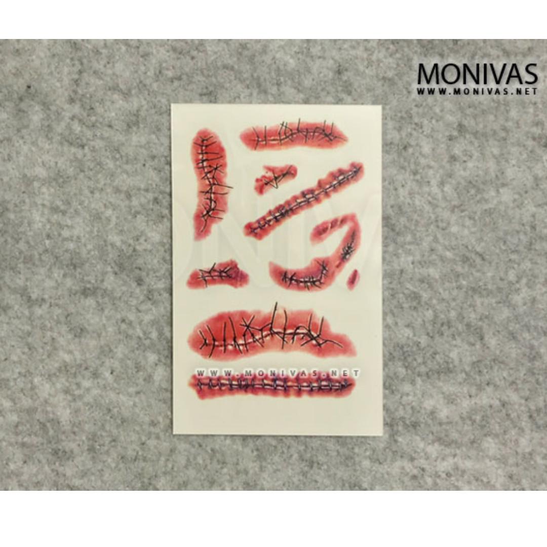 Halloween Party Temporary Tattoo Fake Scars / Wound Stickers Cosplay ...