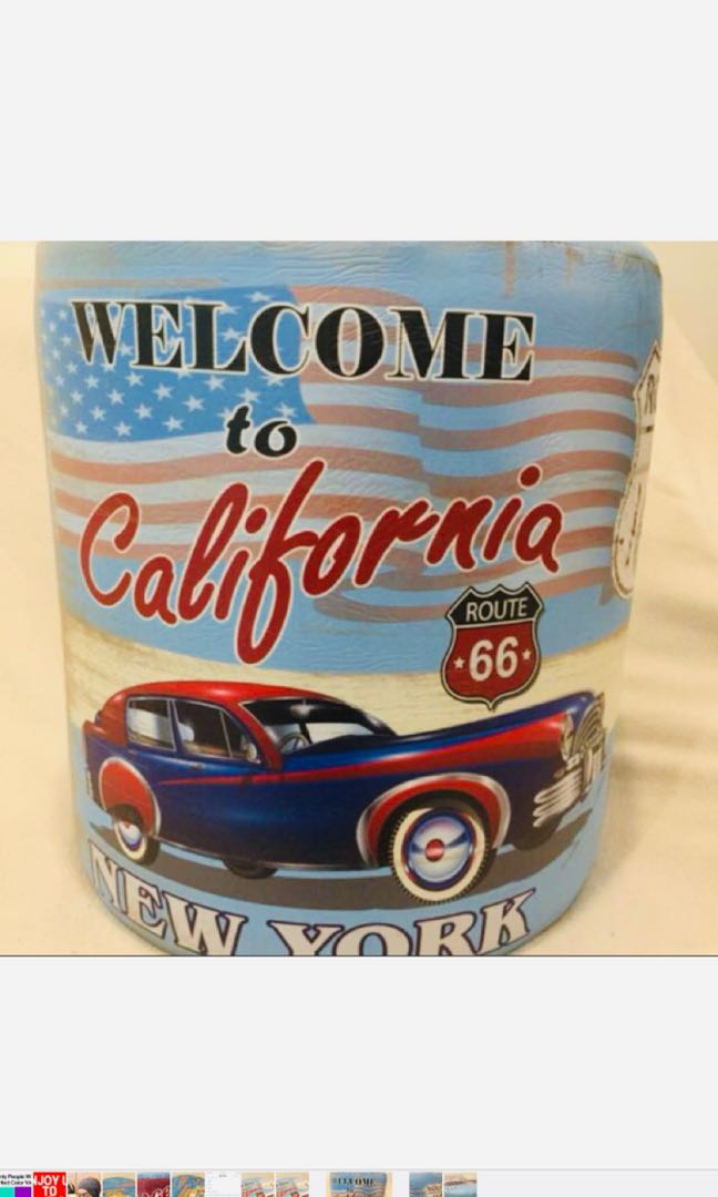 2 x Limited Edition Route 66 Nostalgic Stool - PU Leather, Luxury ...