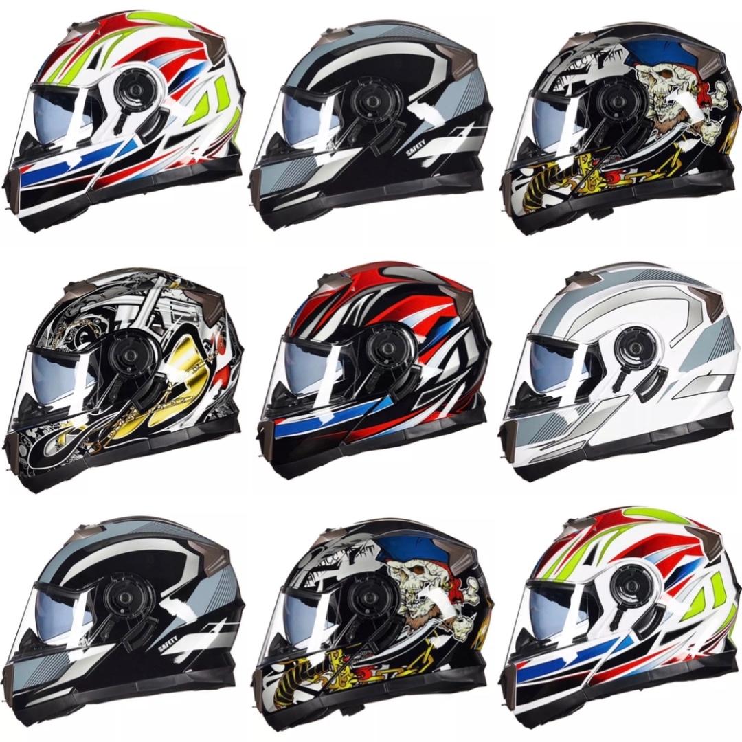 Many Colours/Designs Full Face Flip Up Motorcycle Motorbike Bike ...