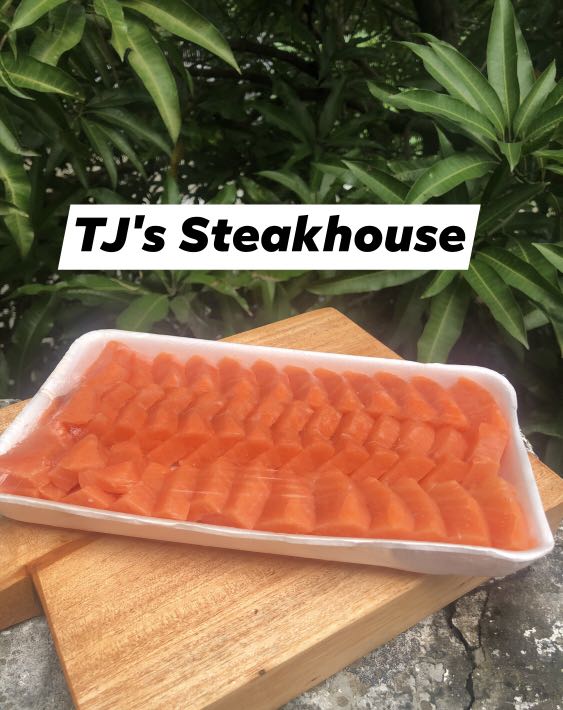 pink salmon sashimi, Food & Drinks, Chilled & Frozen Food on Carousell