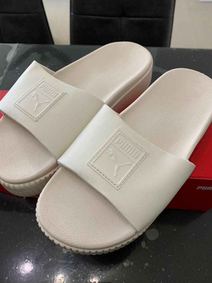 Puma Platform Slides (Pastel White), Women's Fashion, Footwear ...