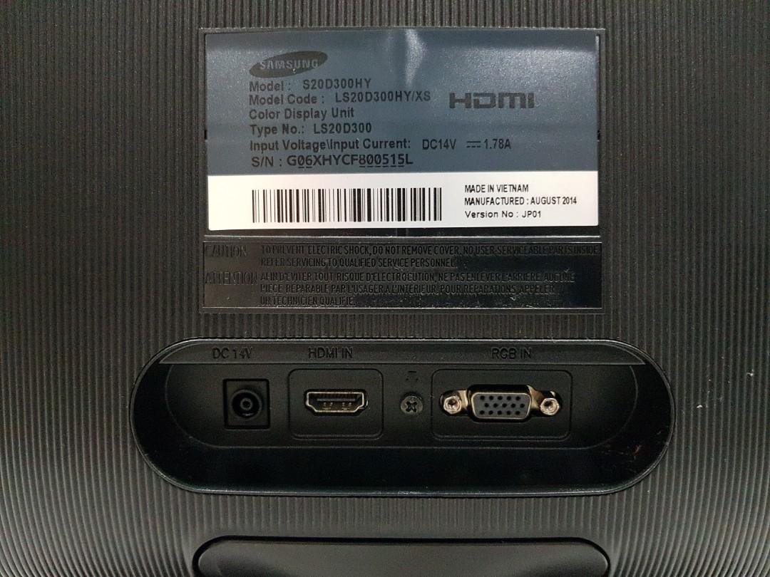 Samsung LED Monitor S20D300HY, Computers & Tech, Parts & Accessories ...