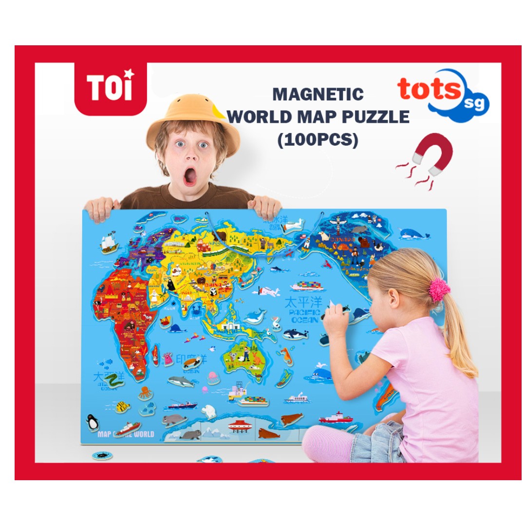 TOI Magnetic World Map Puzzle - Learning Tool Best for teaching Maps ...