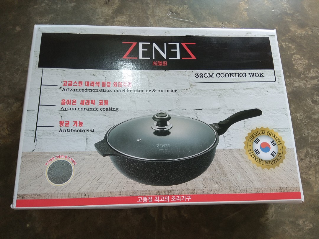 ZENEZ 32cm Cooking Wok, Furniture & Home Living, Kitchenware ...