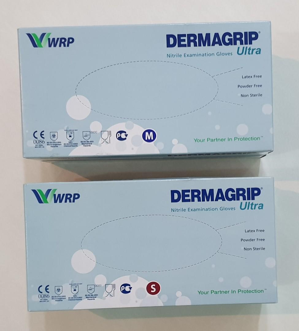Dermagrip Ultra Nitrile Examination Gloves (100pcs) - Size M & S ...