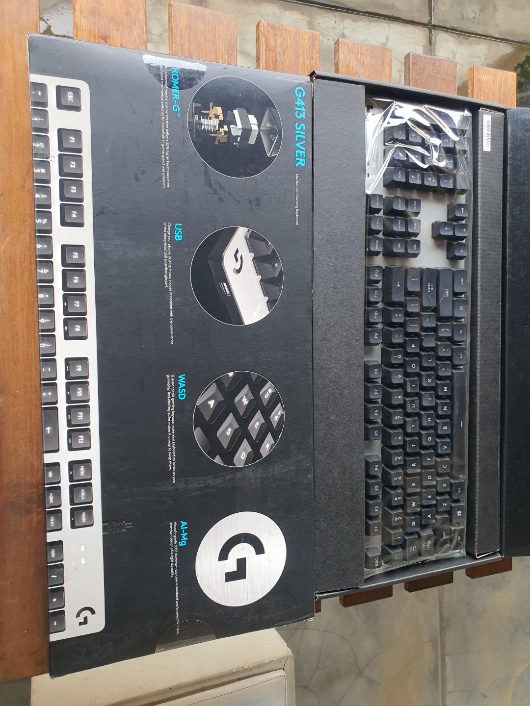 Logitech G413 Silver Mechanical Keyboard, Elektronik, Bagian Komputer ...