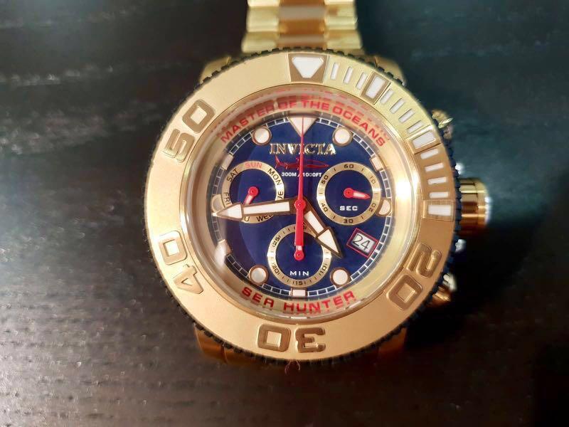 Master of the Ocean Invicta 50mm Sea Hunter full gold, Luxury, Watches ...