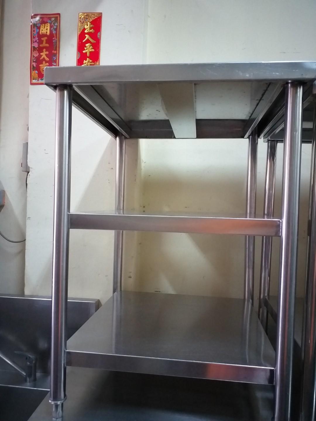 Stainless Steel 3 Layer Table, Furniture & Home Living, Furniture ...