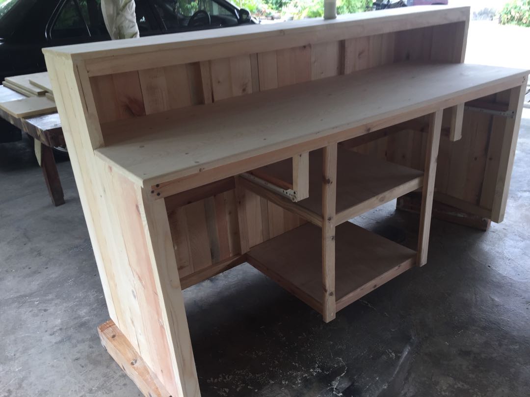 Table cashier pinewood, Furniture & Home Living, Furniture, Tables ...