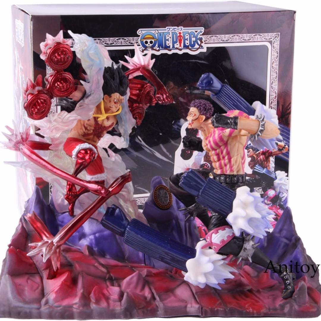 Anime One Piece Monkey D Luffy VS Charlotte Katakuri Statue Figure ...