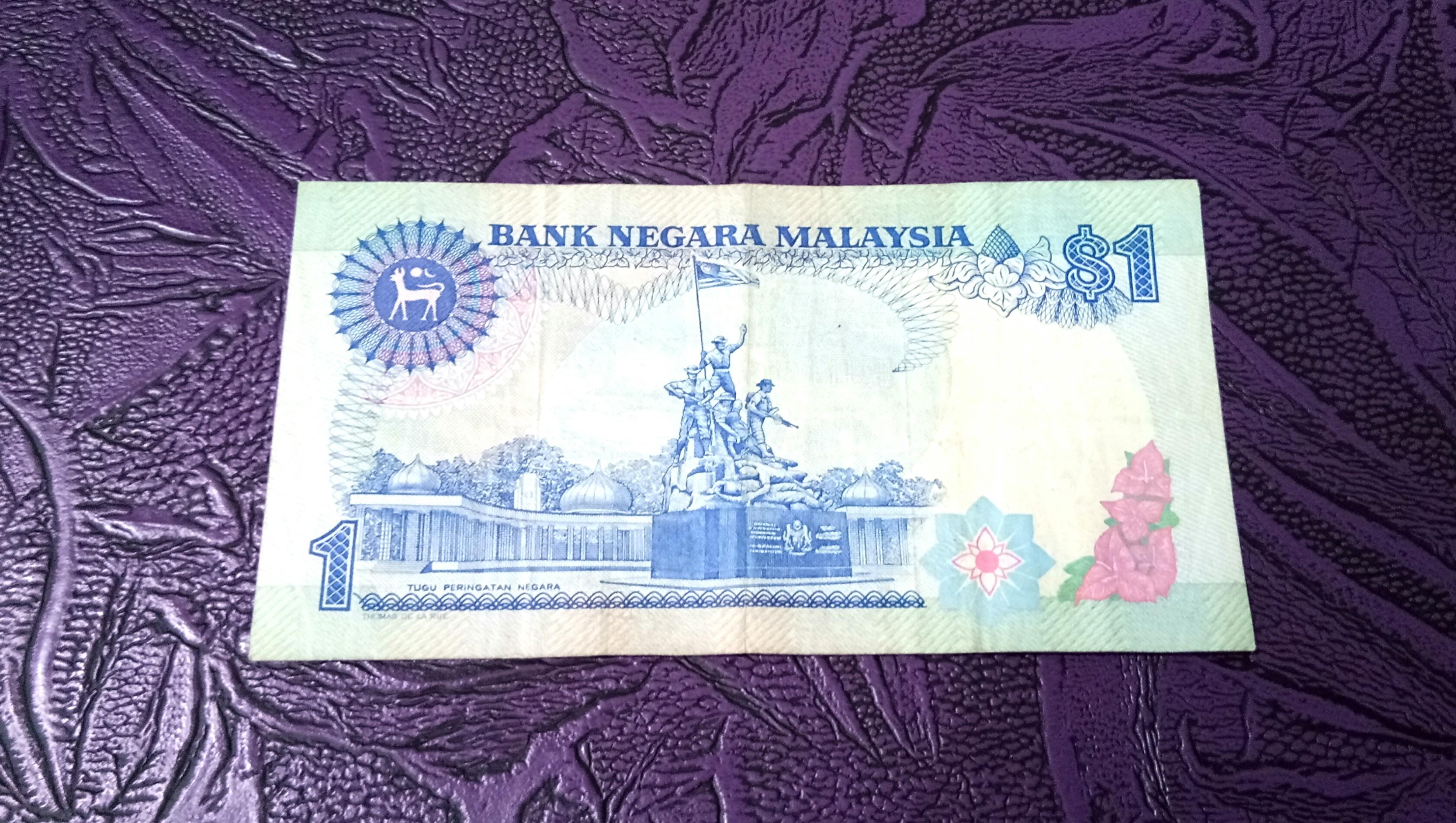 Bank Negara Malaysia Wang Kertas Lama RM 1.00 Carrency Old Banknote 1 ...