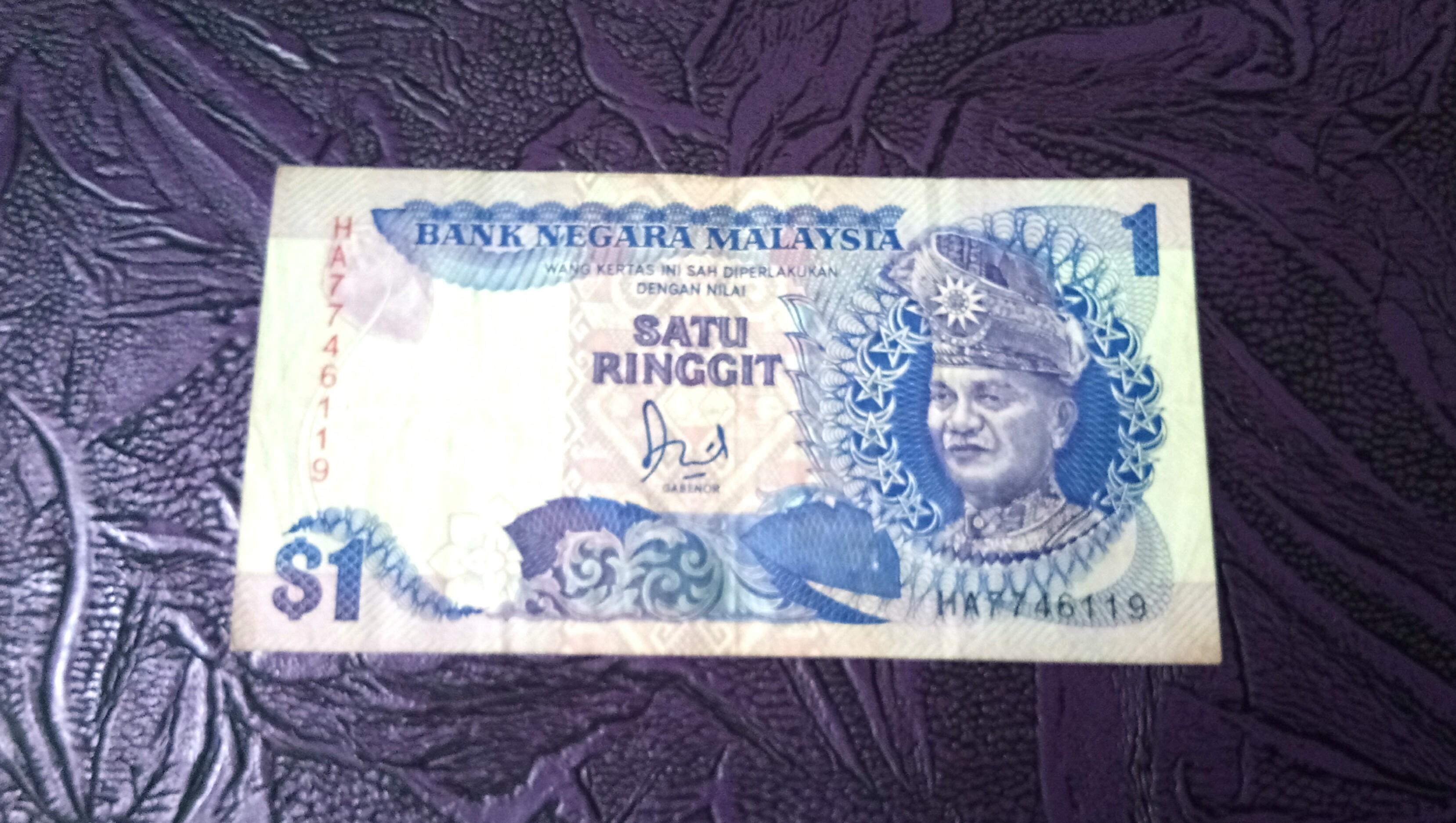 Bank Negara Malaysia Wang Kertas Lama RM 1.00 Carrency Old Banknote 1 ...