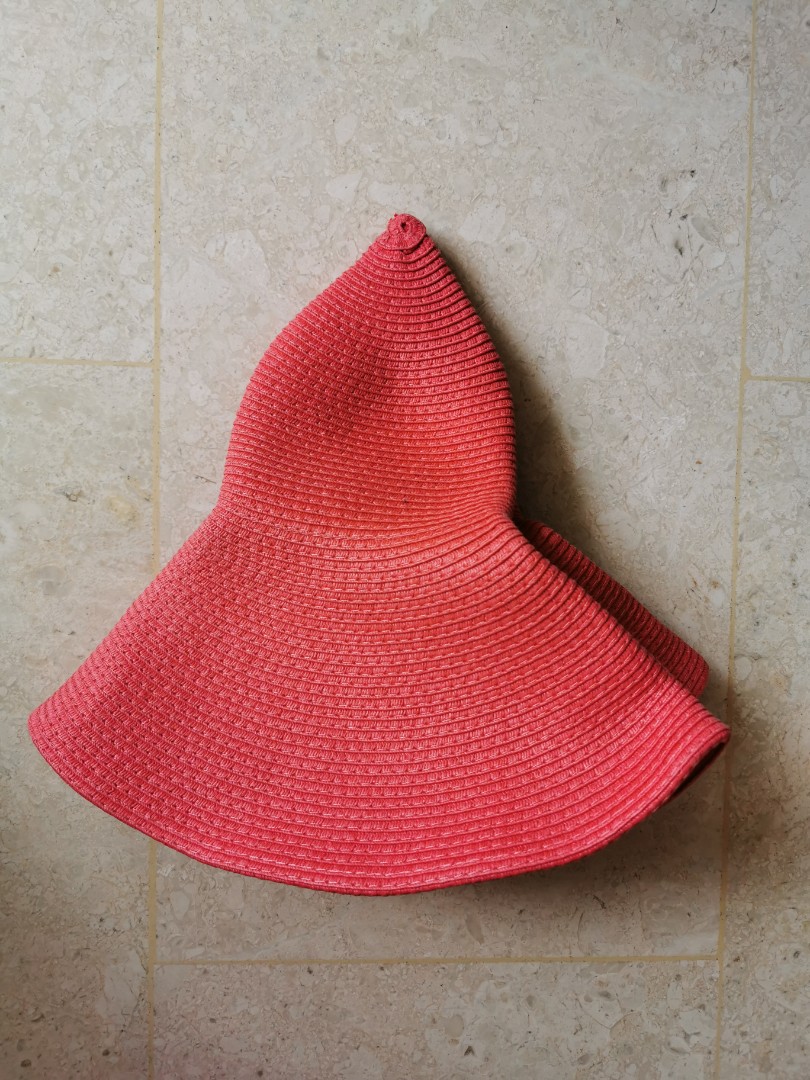 Beach hat in salmon pink, Women's Fashion, Watches & Accessories, Hats ...