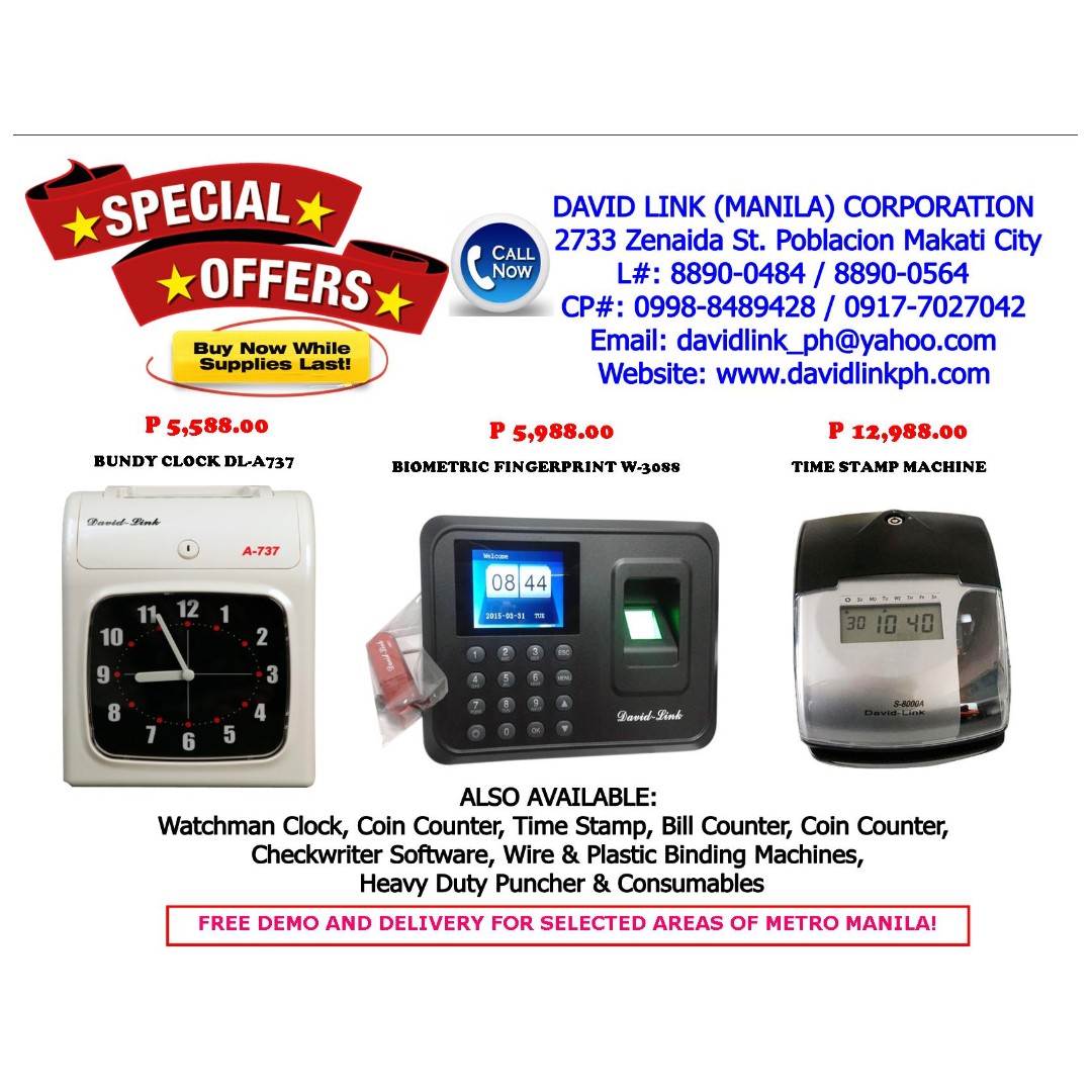 bundy clock time stamp machine biometrics fingerprint, Computers & Tech ...