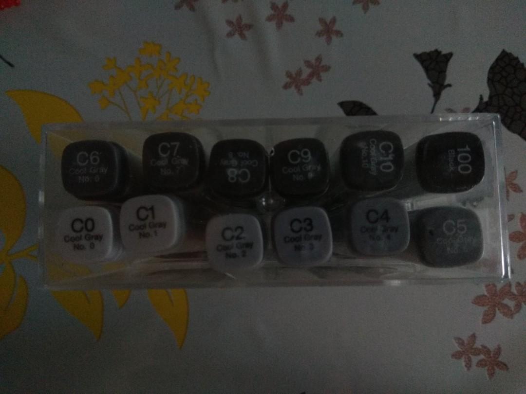 COPIC Marker 12 CG colours, Hobbies & Toys, Stationery & Craft, Other ...