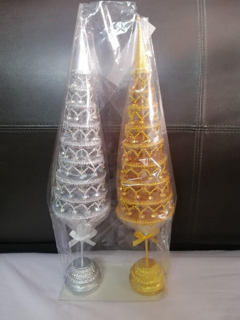 Gold & Silver Offering Tree Set for Your Home/Office Altar, Hobbies & Toys, Memorabilia ...