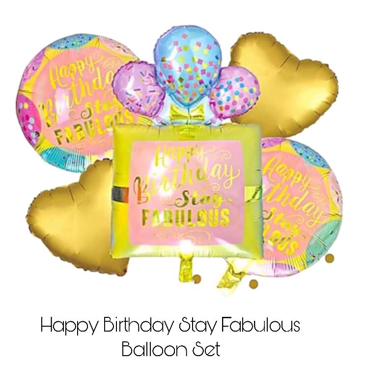 Happy Birthday Stay Fab Foil Balloon Set, Hobbies & Toys, Stationary ...