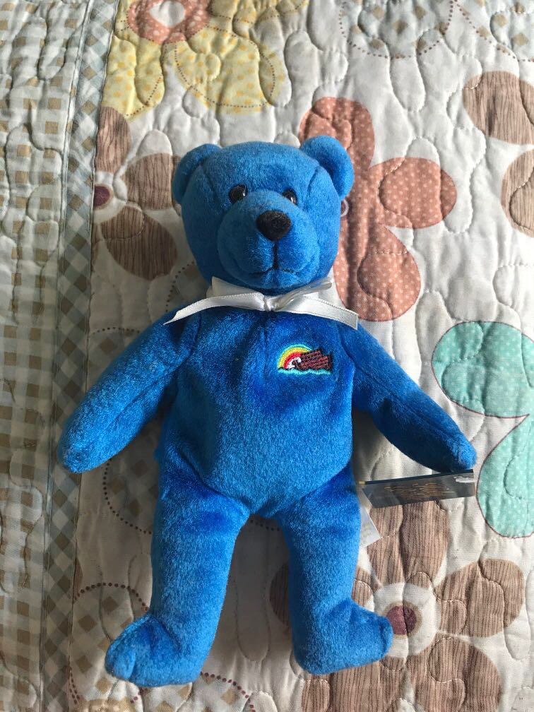 Holy Bible Blue Beanie bear with ribbon, rainbow and Noah’s ark ...