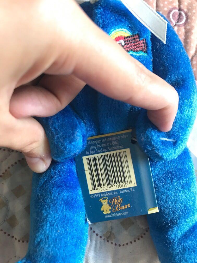 Holy Bible Blue Beanie bear with ribbon, rainbow and Noah’s ark ...