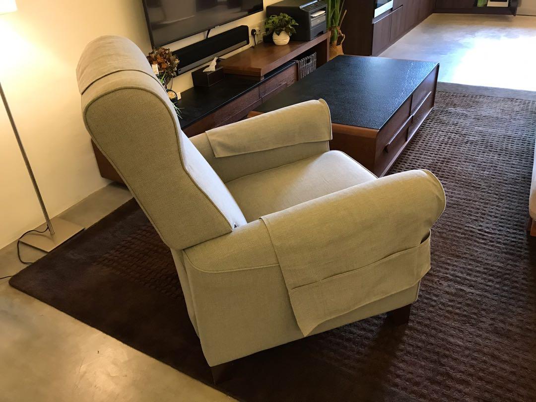 IKEA Armchair MUREN Recliner, Nordvalla medium grey, Furniture & Home ...